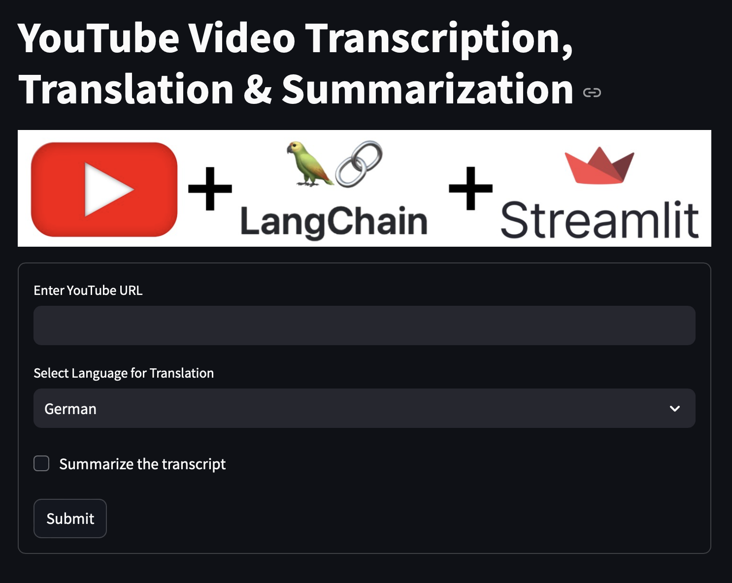 Building a Streamlit-Powered YouTube Transcription, Translation, and Summarization App ...
